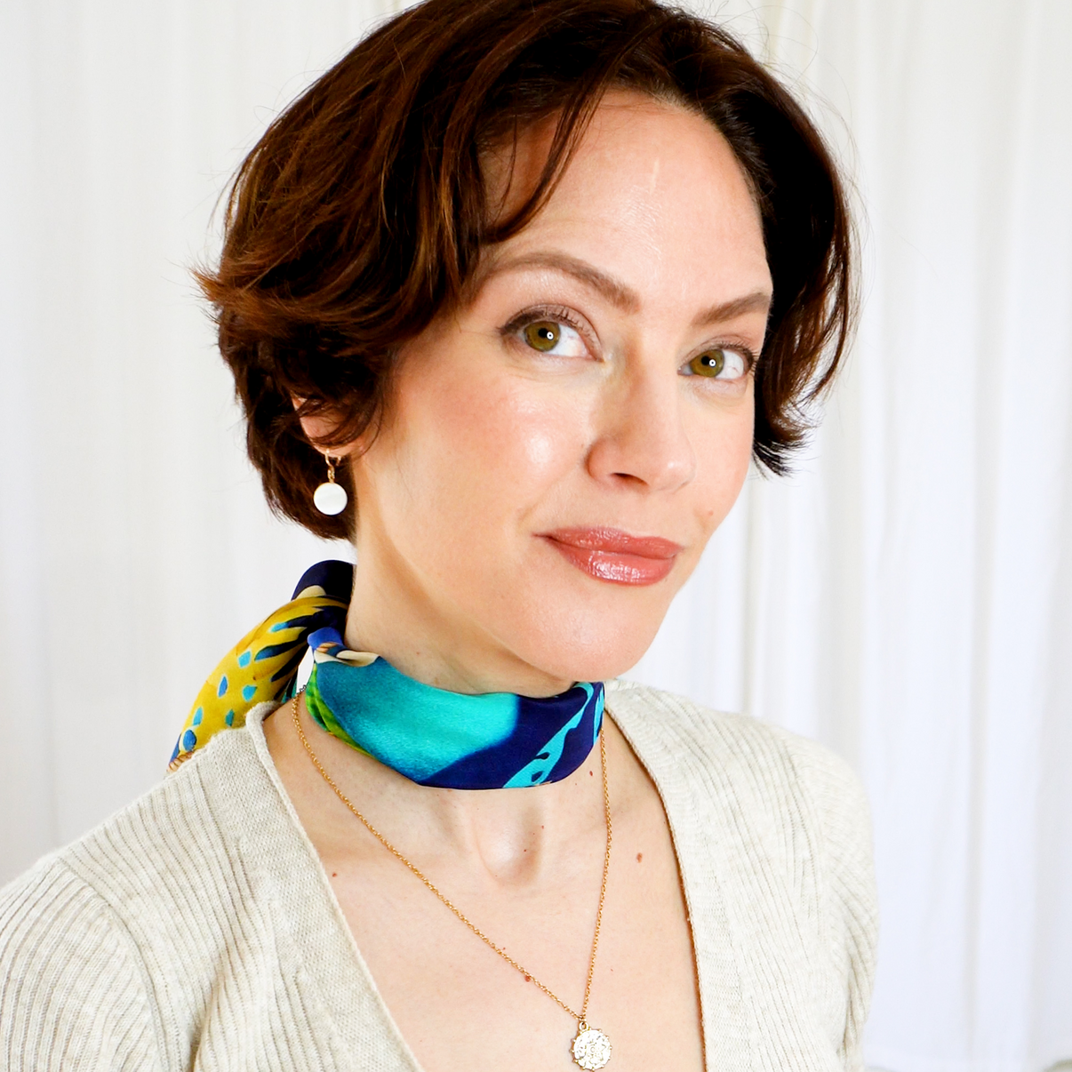 Sera 100% Silk Scarf - Luxurious Blues – Haelix Designs