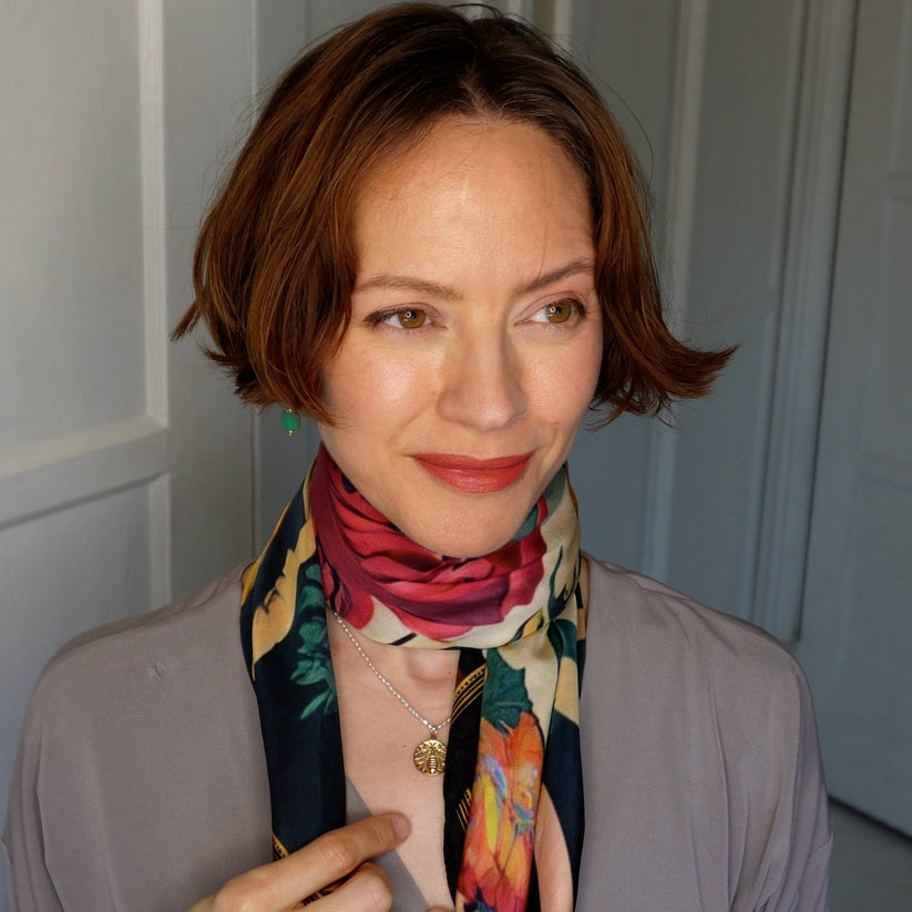 Fiona 100% Silk Scarf Deep Jewel Tones – Haelix Designs