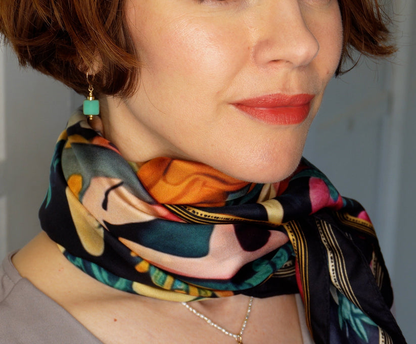 Fiona 100% Silk Scarf Deep Jewel Tones – Haelix Designs